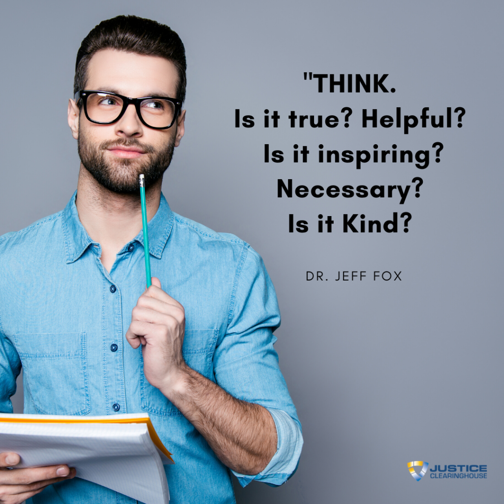 Thoughts about Communication from Dr. Jeff Fox, PhD – Justice Clearinghouse