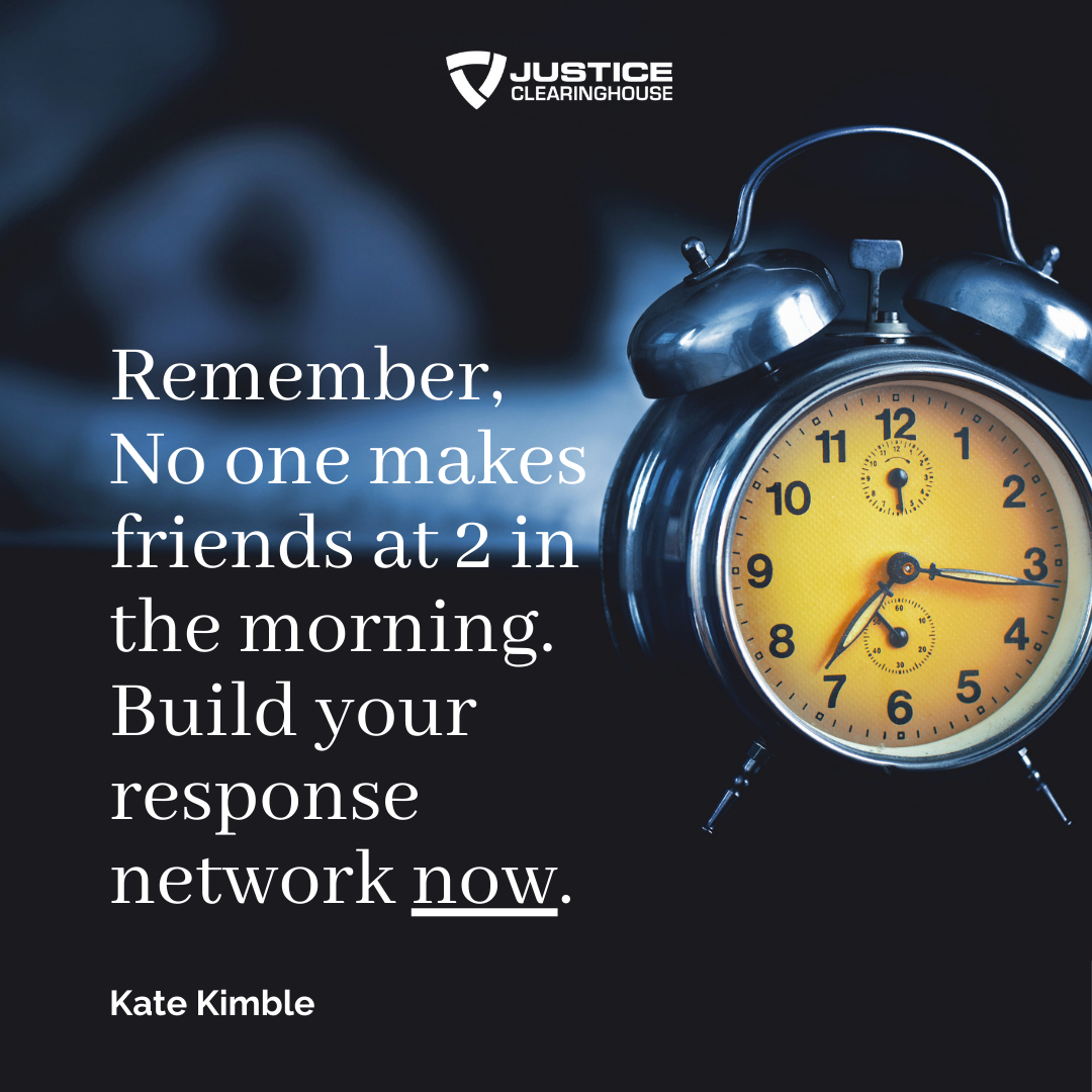 Thoughts on Building Your Network from Kate Kimble – Justice Clearinghouse